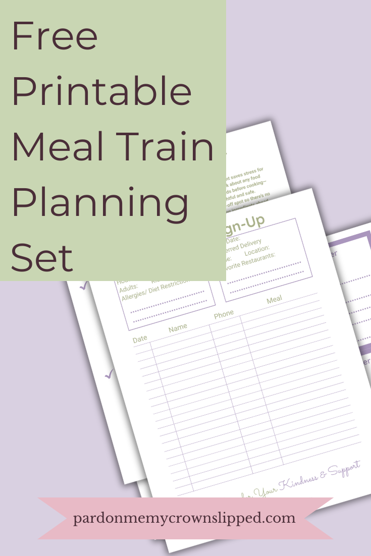 Simplify Meal Planning with a Free Meal Train Planner Pack • Pardon Me ...